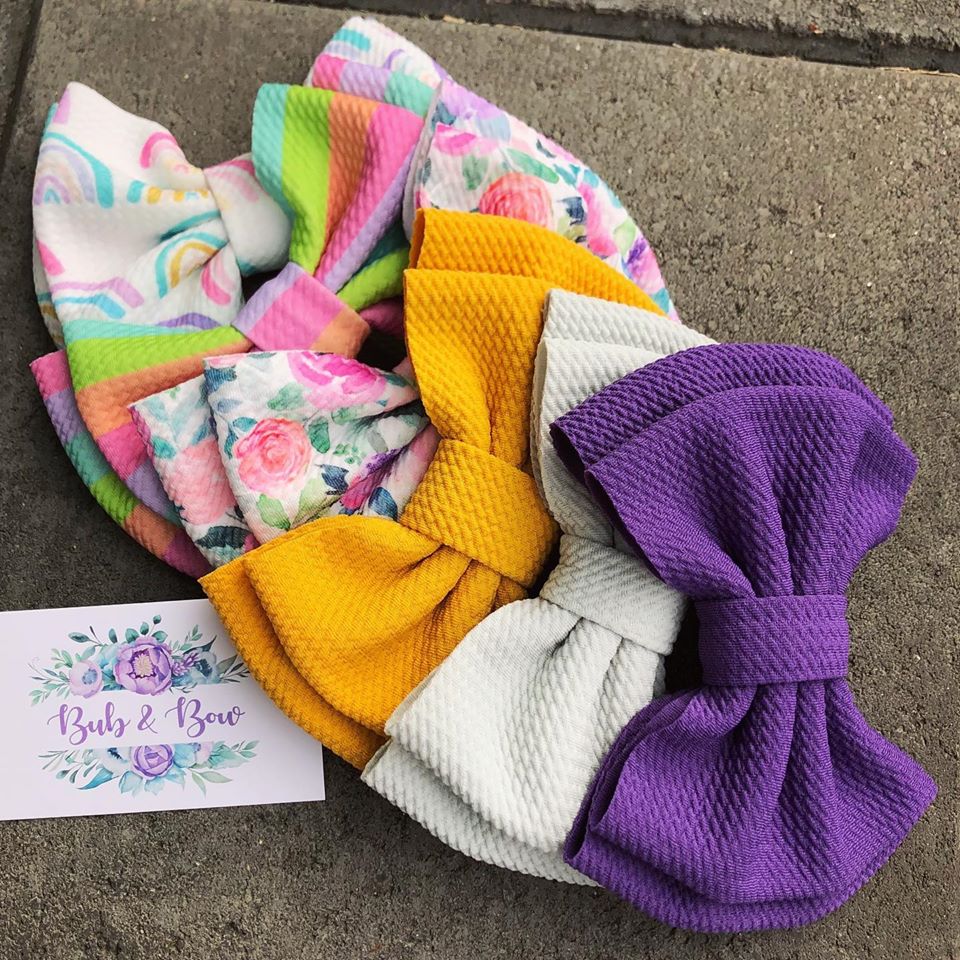 Liverpool/ Bullet Double Stacked Fabric Bows – Bub&Bow